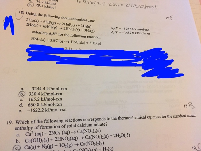 Solved Using the following thermochemical data: 2Ho(s) + | Chegg.com