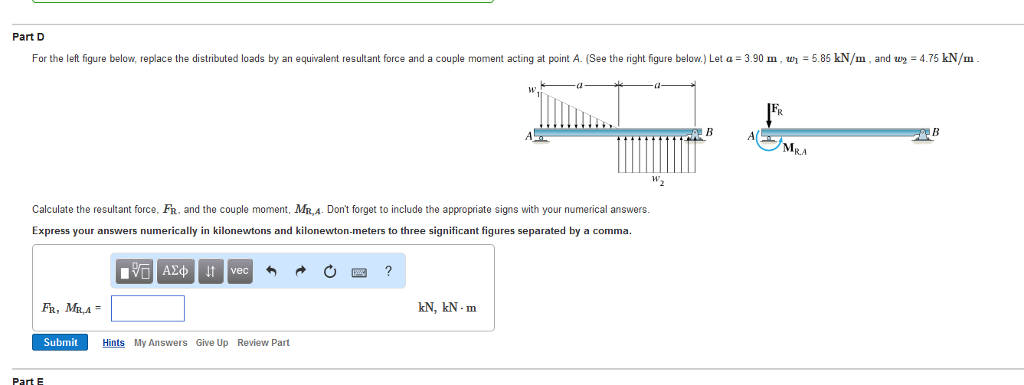 Solved: For The Left Figure Below, Replace The Distributed... | Chegg.com