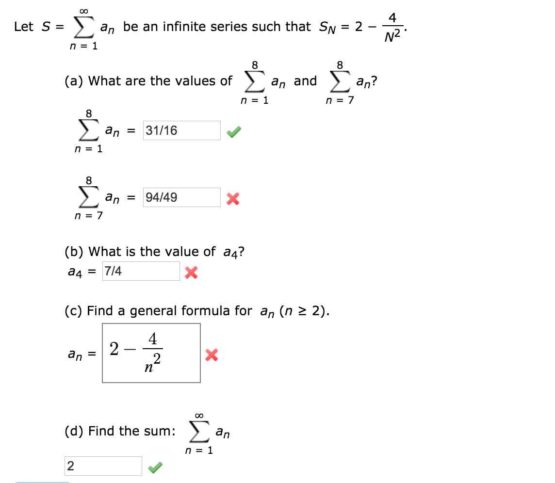 Solved let S be an infinite series such that sn=..... (full | Chegg.com