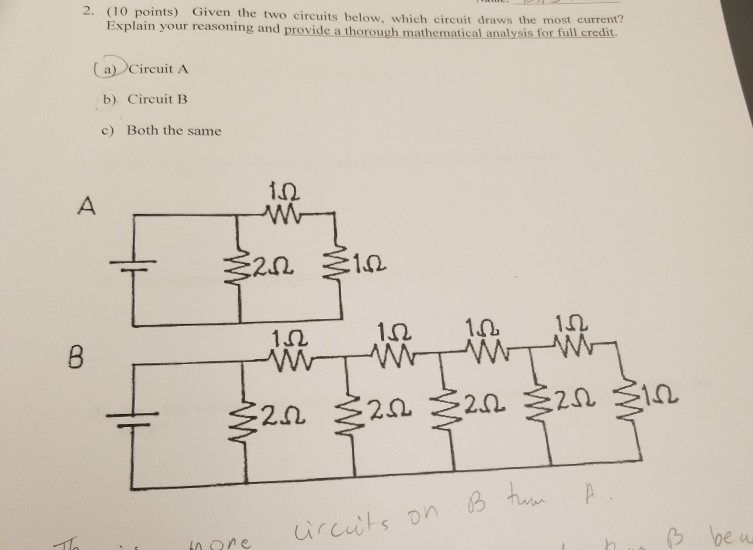 Solved (10 points) Given the two circuits below, which | Chegg.com