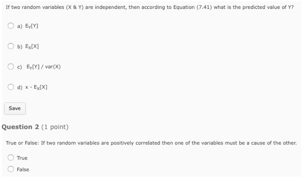 If two random variables (X & Y) are independent, then | Chegg.com