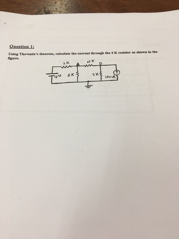 Solved Using Thevenin's theorem, calculate the current | Chegg.com