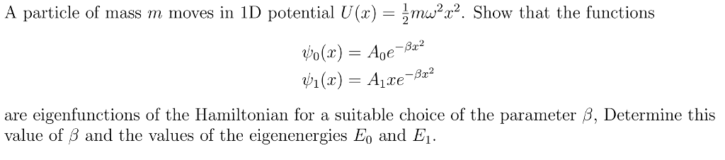 Solved A particle of mass m moves in 1D potential U(x) - m2. | Chegg.com