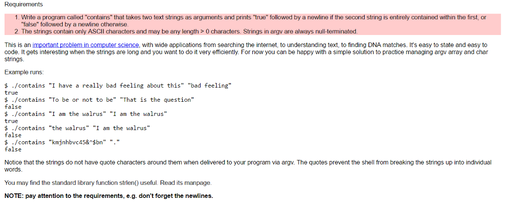 Solved Write A Program Called Contains That Takes Two Text