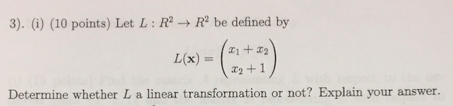 Solved Let L: R^2 rightarrow R^2 be defined by L(x) = (x_1 | Chegg.com