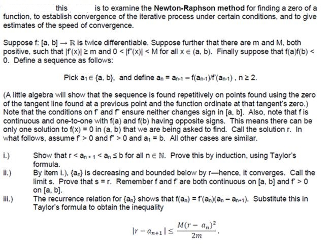 this is to examine the Newton-Raphson method for | Chegg.com