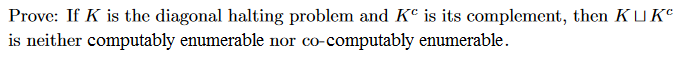 Solved Prove: If K is the diagonal halting problem and K is | Chegg.com