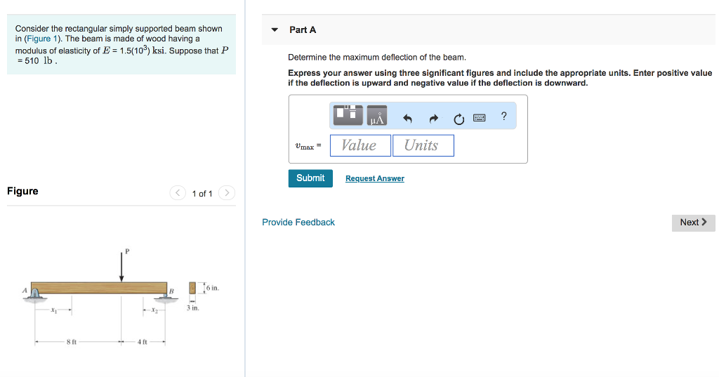 Solved Part A Consider the rectangular simply supported beam | Chegg.com