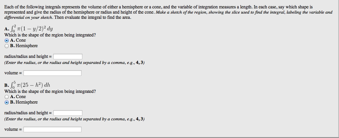 Consider the volume of the region shown below, which | Chegg.com
