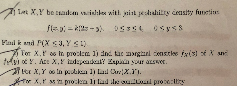 Solved A) Let X, Y be random variables with joint | Chegg.com