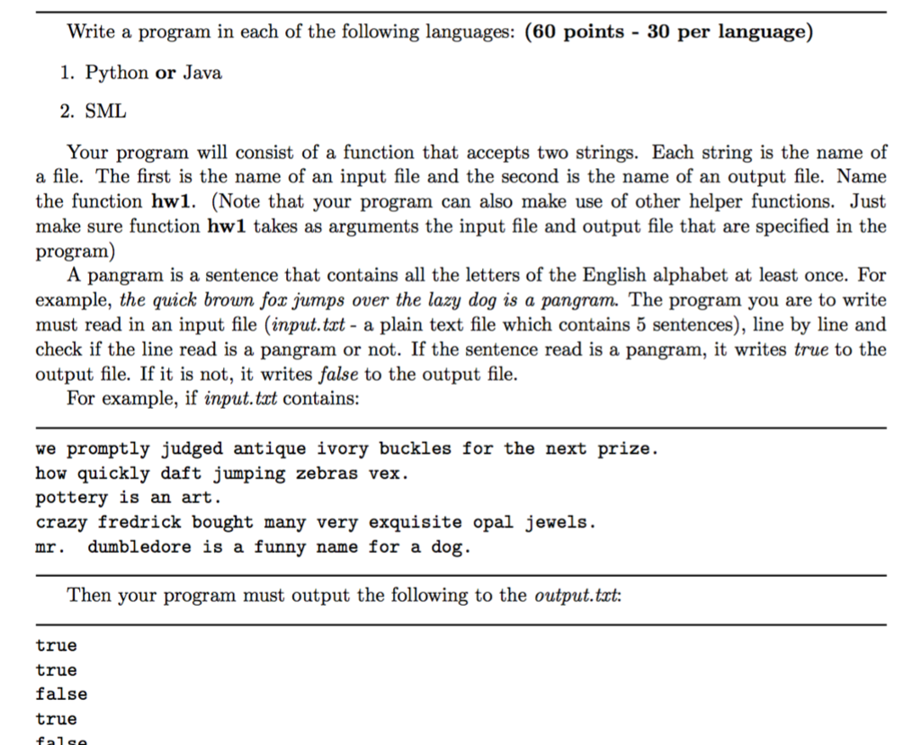 Solved Write a program in each of the following languages: | Chegg.com