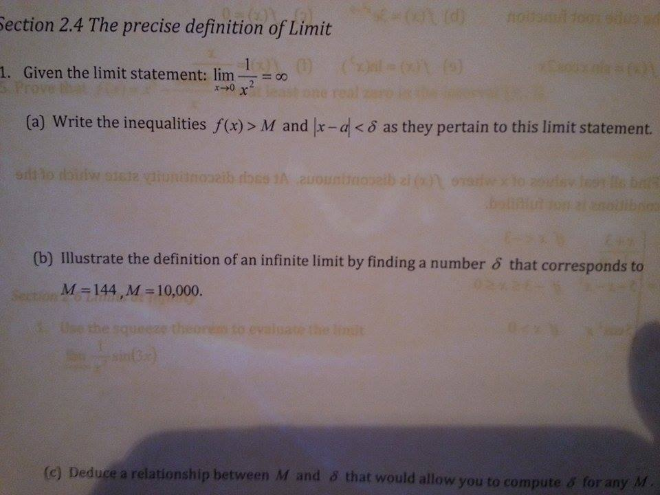Solved Section 2 4 The Precise Definition Of Limit 1 Given