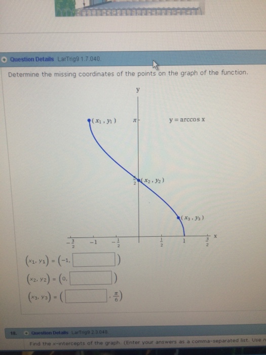 Solved Determine the missing coordinates of the points on | Chegg.com