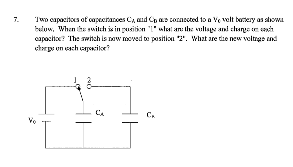 Solved Two capacitors of capacitances C_A and C_B are | Chegg.com