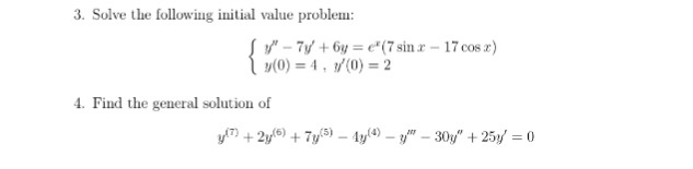 Solved Solve the following initial value problem: y'' - 7y' | Chegg.com