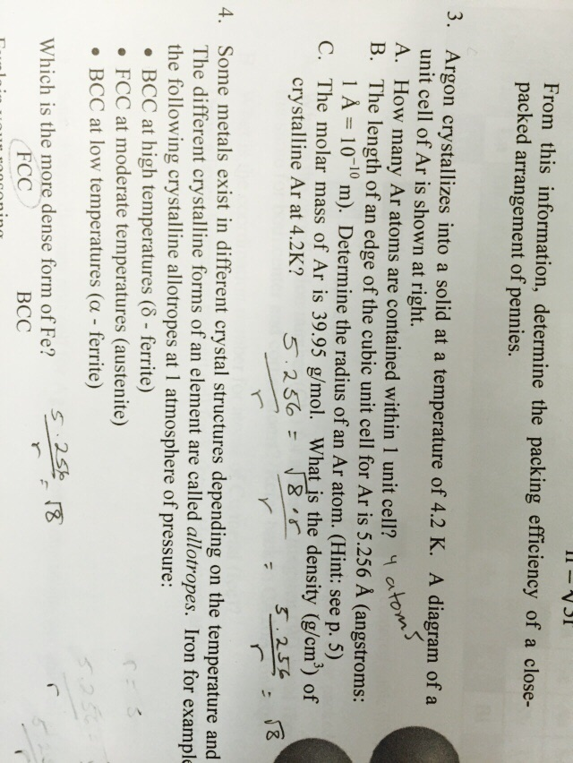 Solved From this information, determine the packing | Chegg.com