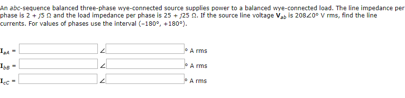 Solved An abc-sequence balanced three-phase wye-connected | Chegg.com