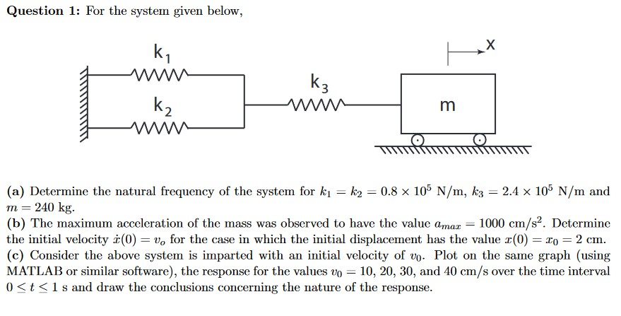 Question 1: For the system given below, 2 (a) | Chegg.com