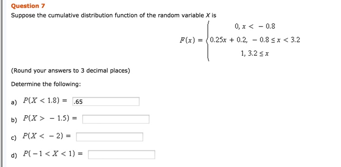 Solved Suppose the cumulative distribution function of the | Chegg.com Solved Suppose the cumulative distribution function of the | Chegg.com