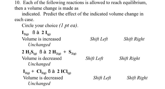 Solved Each of the following reactions is allowed to reach | Chegg.com