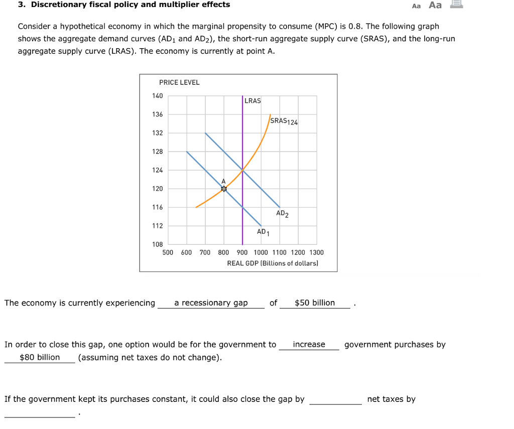 Solved 3. Discretionary fiscal policy and multiplier effects | Chegg.com