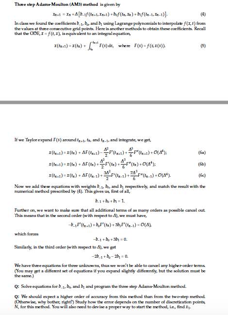 Th爬e step Adams-Moulton (AM3) method is given by In | Chegg.com