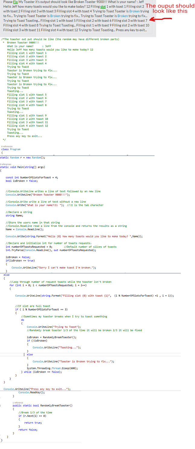 Solved ?Need help with this C# code???? | Chegg.com