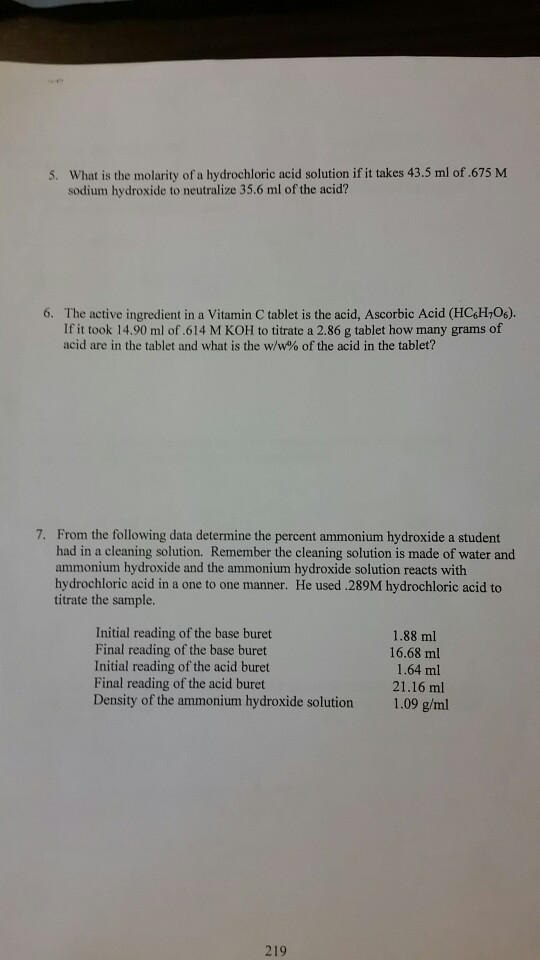 Solved Chem 3A -Solution Stochiometry Worksheet Worksheet | Chegg.com