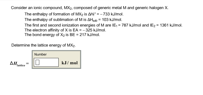 Solved Consider an ionic compound, MX2, composed of generic | Chegg.com