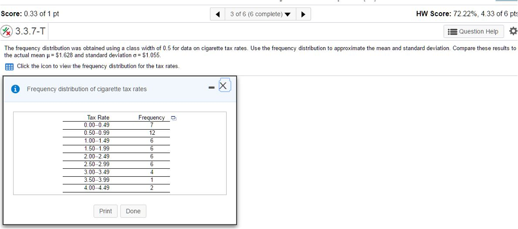 Solved The frequency distribution was obtained using a class | Chegg.com