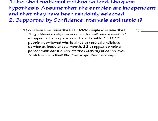 Solved Use the -traditional method to -test- the given | Chegg.com