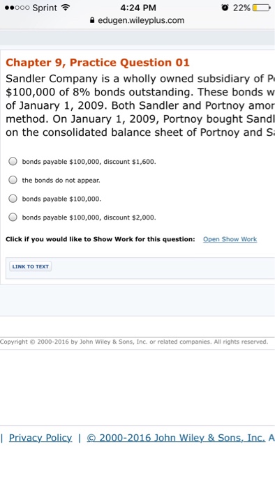 Solved Sandler Company is a wholly owned subsidiary of | Chegg.com