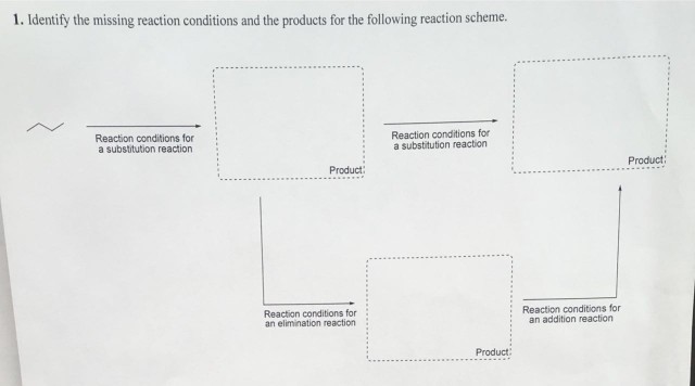 Solved 1. Identify the missing reaction conditions and the | Chegg.com