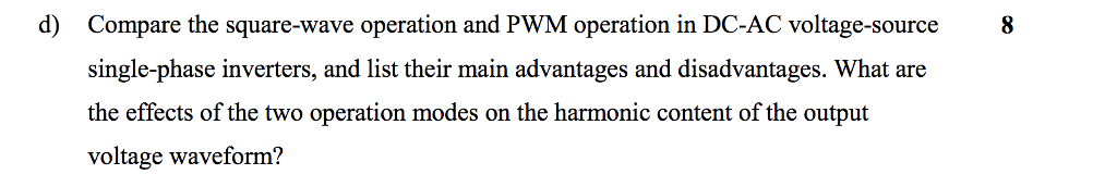 Solved Compare the square-wave operation and PWM operation | Chegg.com