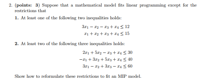 Solved 2. (points: 3) Suppose that a mathematical model fits | Chegg.com
