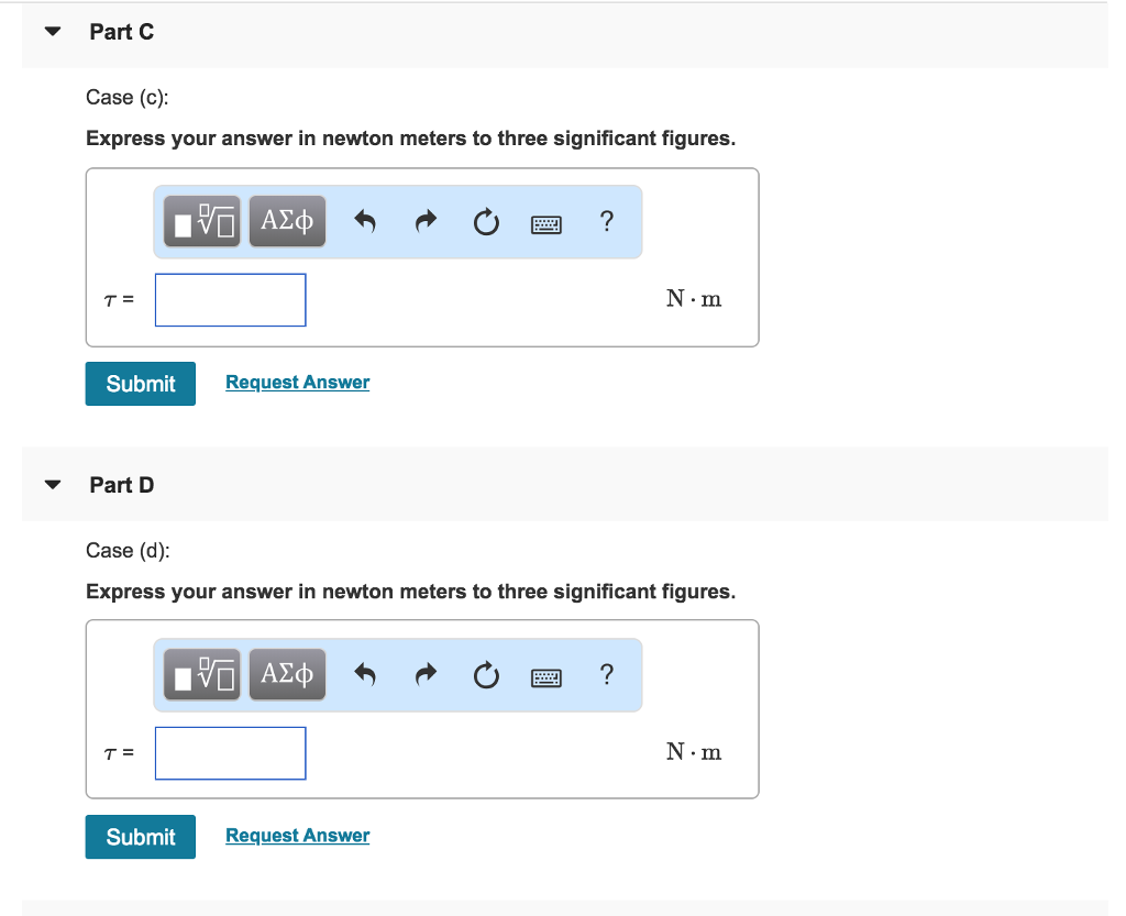 Solved PartA Constants Calculate the torque (magnitude and | Chegg.com