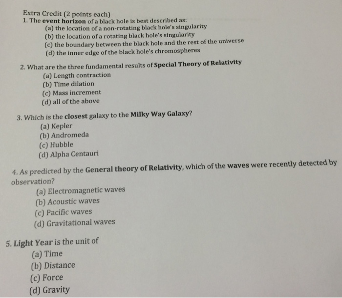 Solved Extra Credit- Physics Theory Please answer | Chegg.com