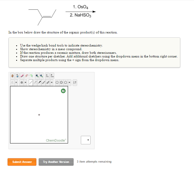 Solved In the box below draw the structure of the organic | Chegg.com
