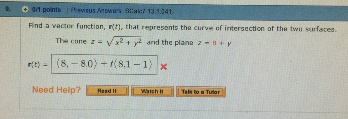 Solved Find a vector function, r(t), that represents the | Chegg.com