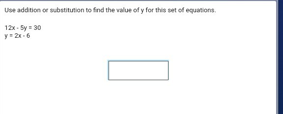 Solved Use addition or substitution to find the value of y | Chegg.com