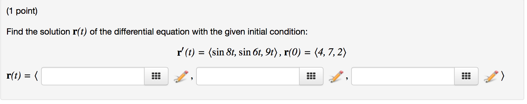 Solved Find the solution r(t) of the differential equation | Chegg.com