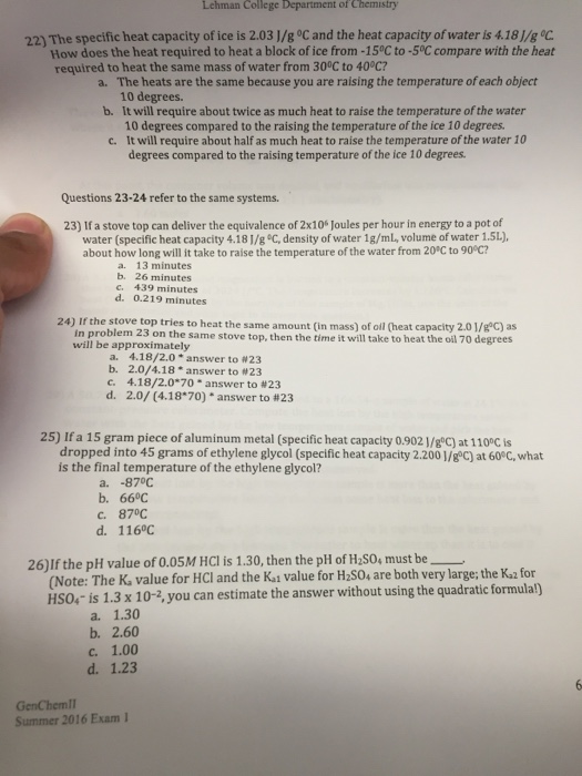 Solved The specific heat capacity of ice is 2.03 J/g degree | Chegg.com