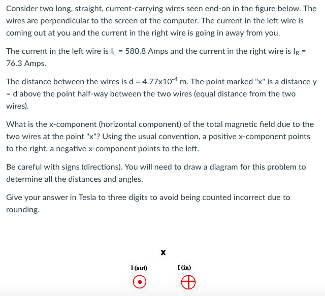 Solved Consider two long, straight, current-carrying wires | Chegg.com