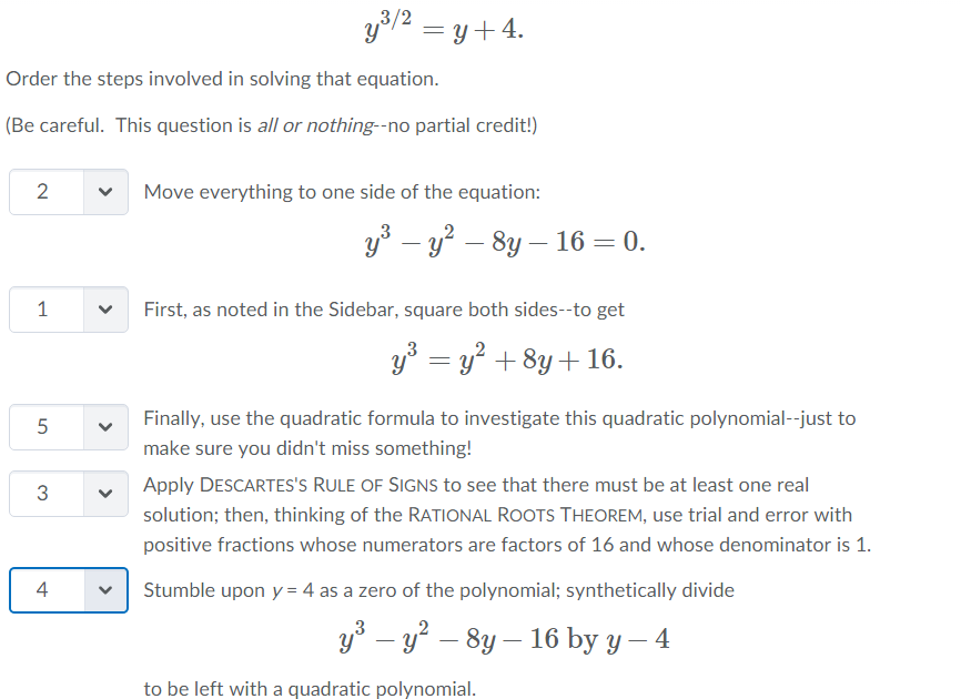 Solved 3/2 Order the steps involved in solving that | Chegg.com