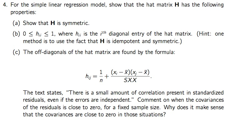 For the simple linear regression model, show that the | Chegg.com