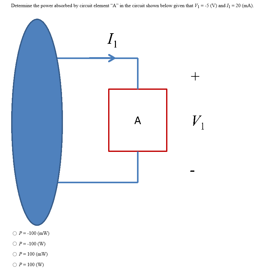 Solved: Determine The Power Absorbed By Circuit Element "A... | Chegg.com