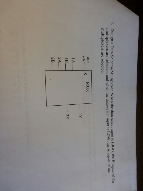 Solved Design a Data Selector/Multiplexer. When the | Chegg.com