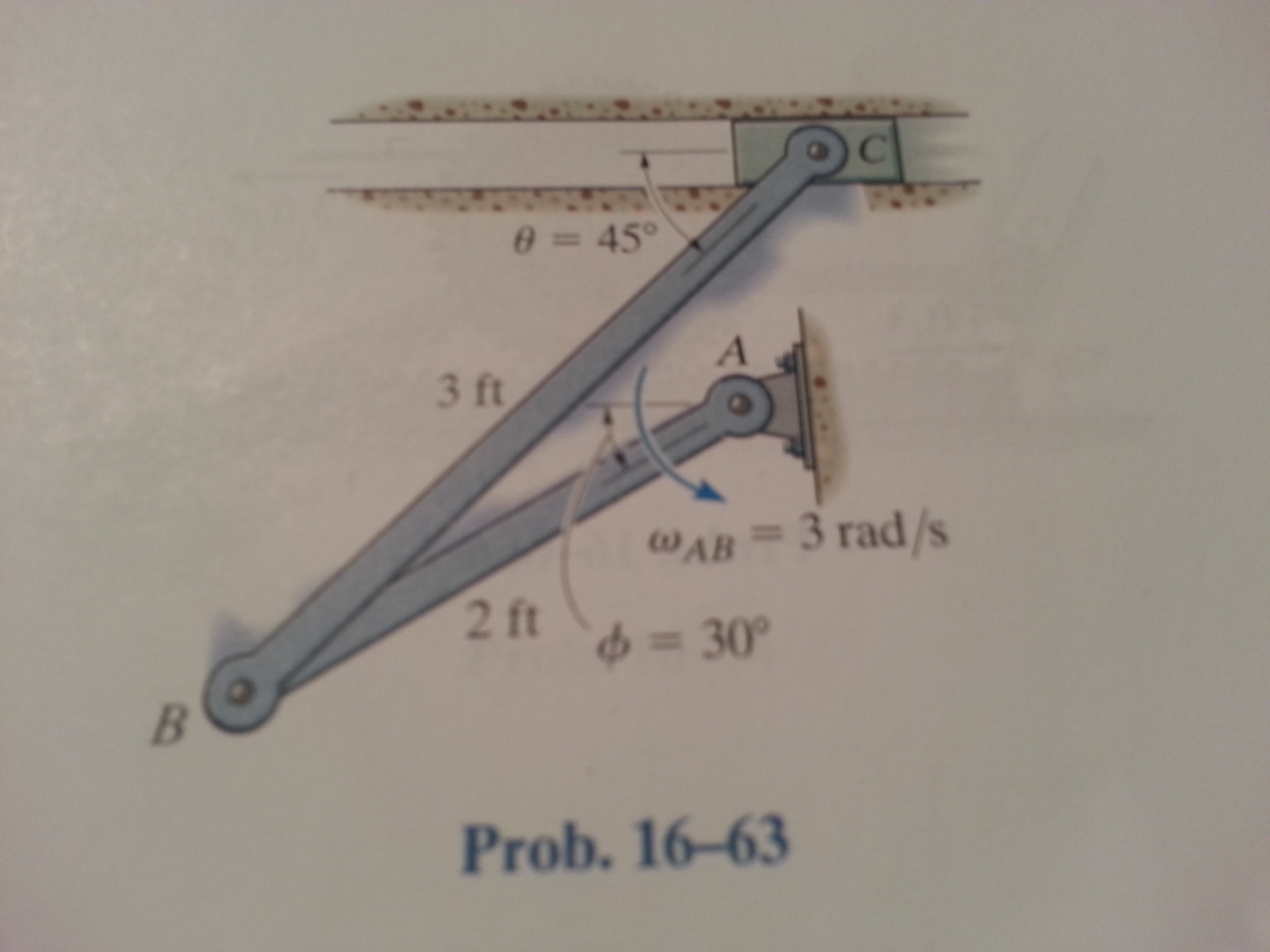 Solved If The Angular Velocity Of Link Ab Is W Ab 3 Rad S