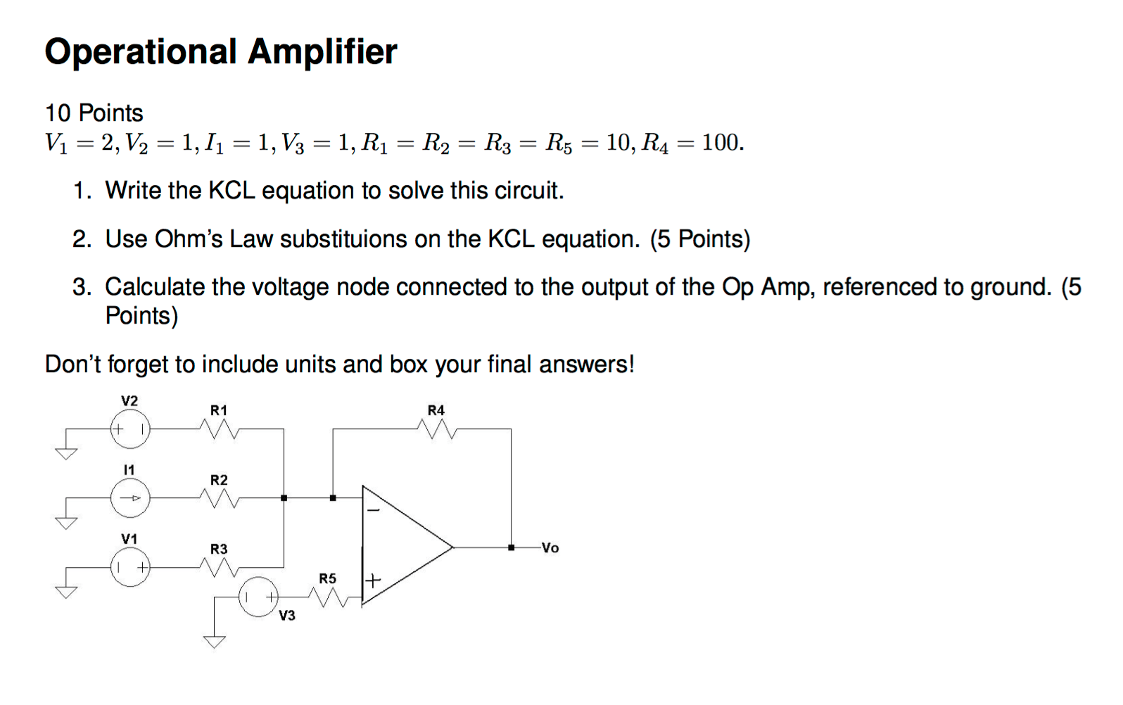 Solved Operational Amplifier | Chegg.com