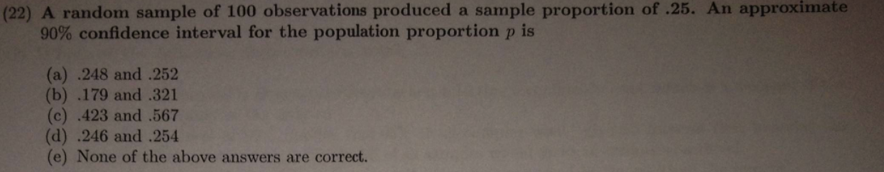 Solved 22 A Random Sample Of 100 Observations Produced A